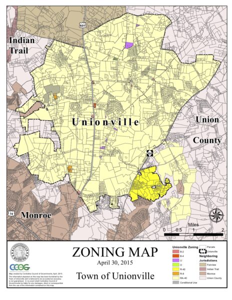 Unionville Zoning Map - Town of Unionville, NC